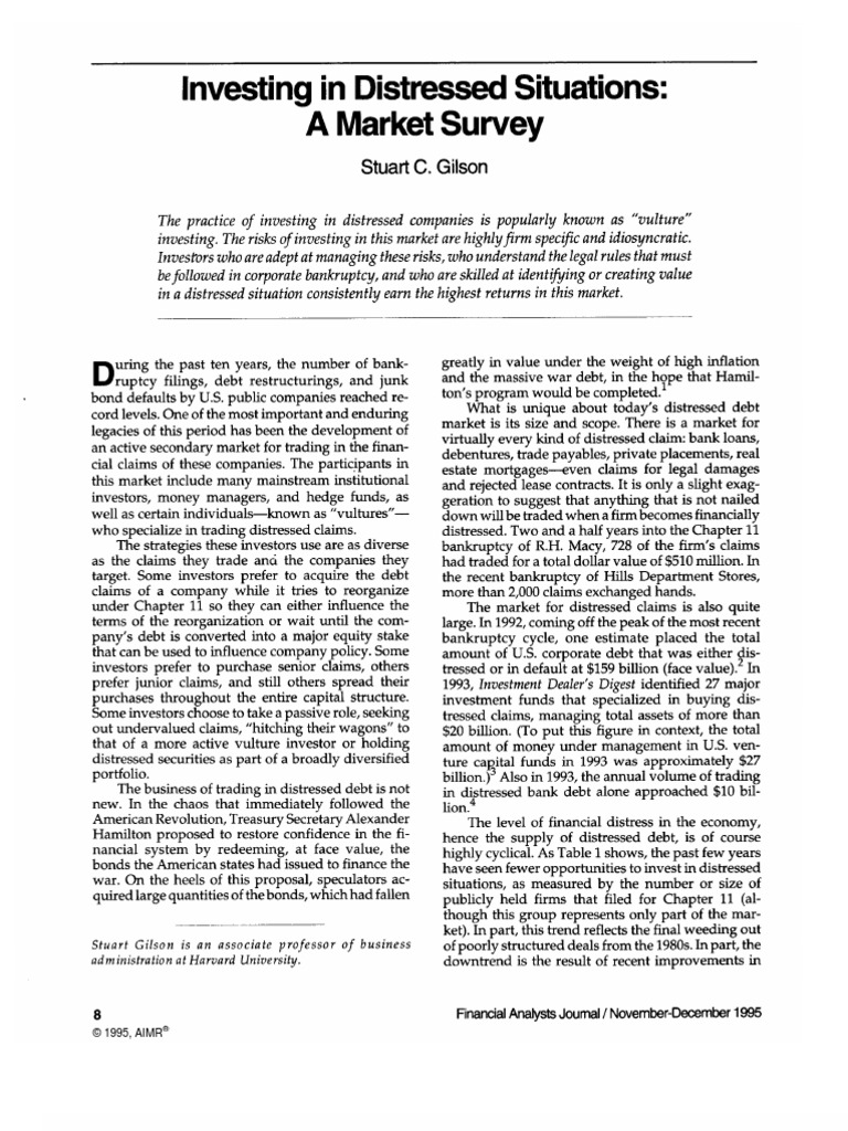 Introduction Distressed Investing | PDF | Chapter 11 | Bankruptcy