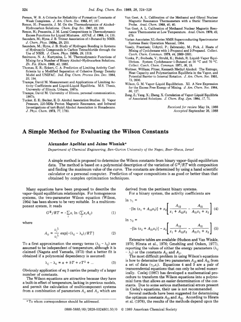 Simple Method For Evaluating The Wilson Constants: Chem | PDF | Nuclear ...