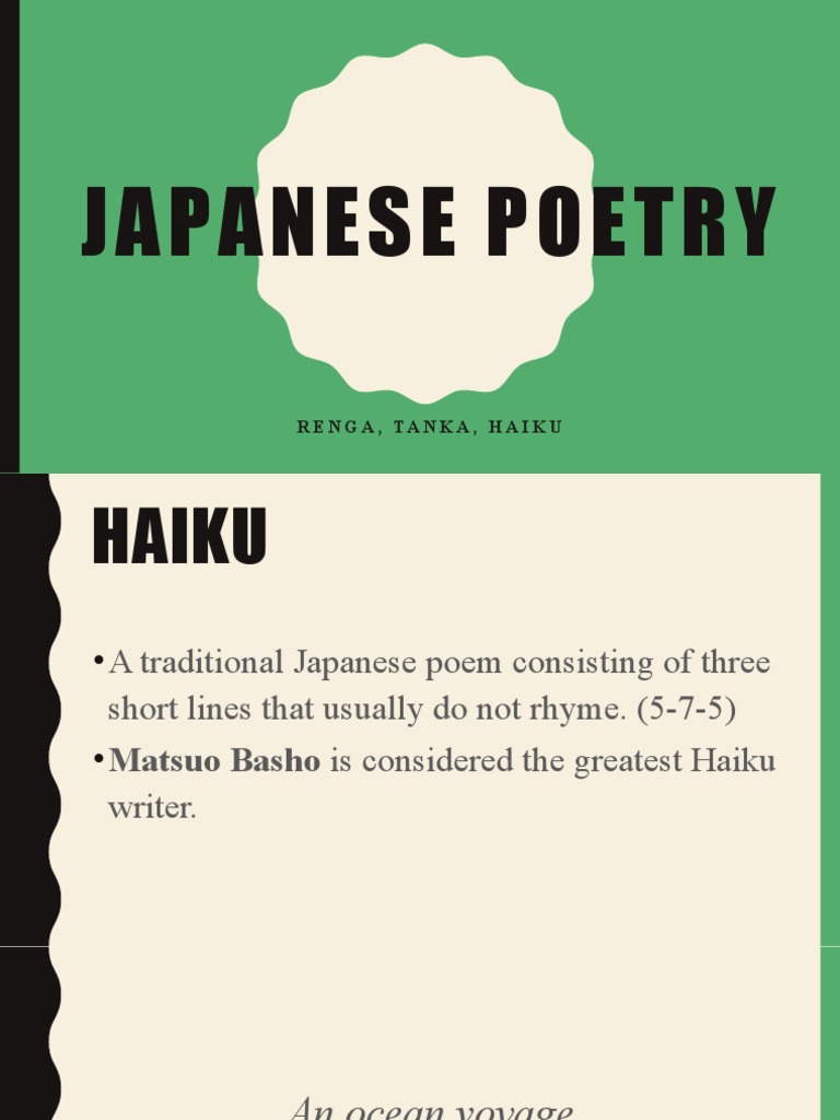 Japanese Poetry: Renga, Tanka, Haiku | PDF
