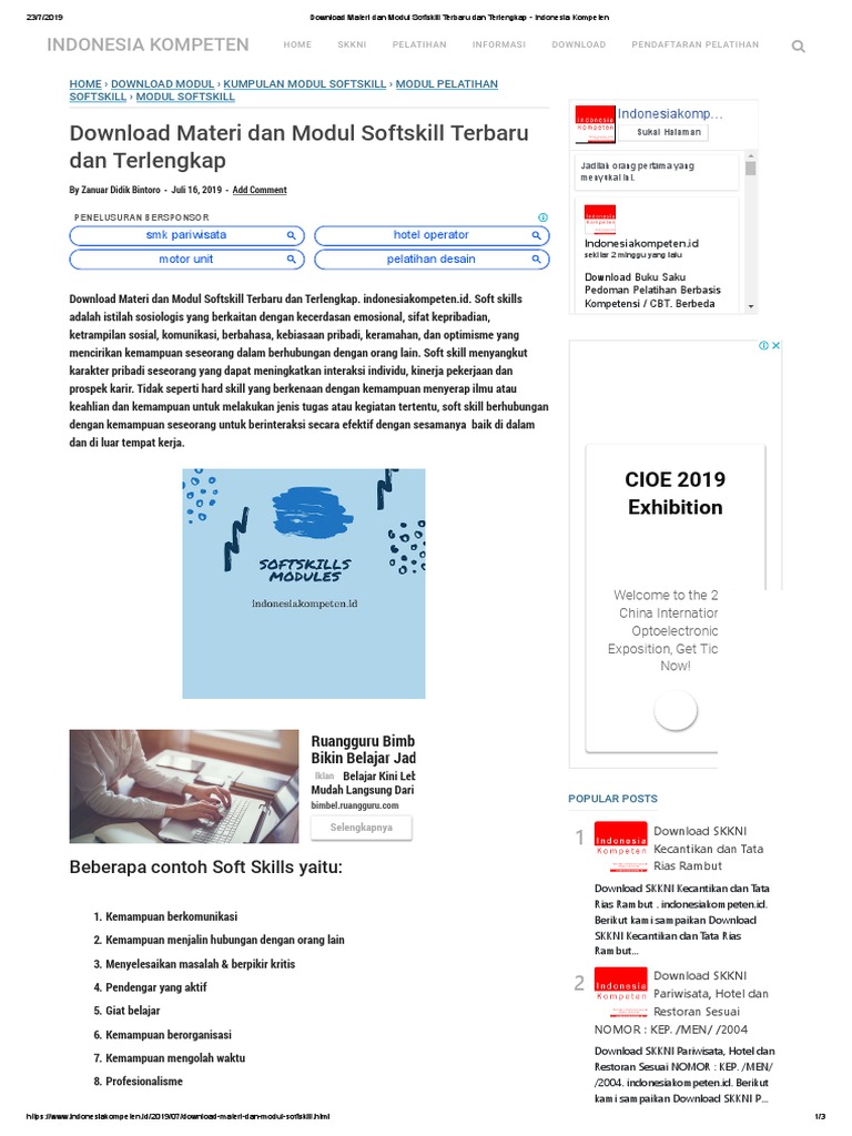 Materi Dan Modul Softskill Terbaru Dan Terlengkap - Indonesia Kompeten | PDF