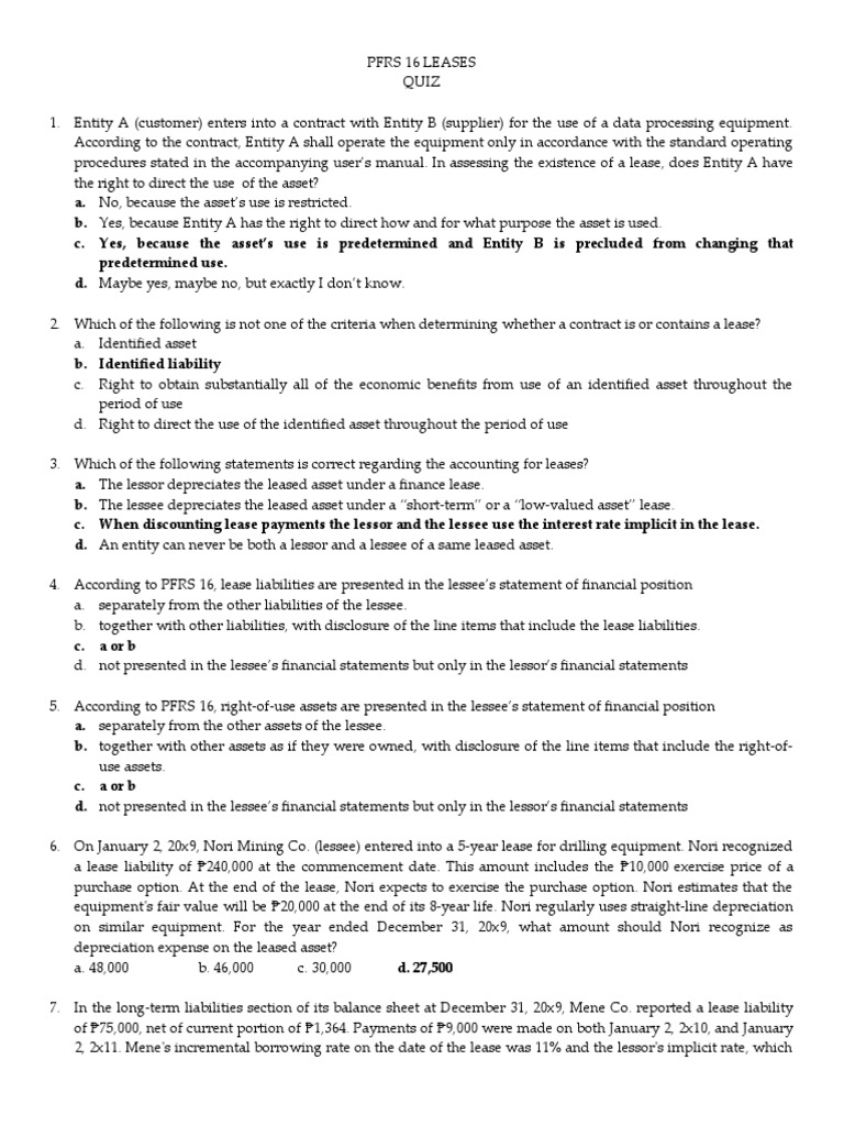 Leases | PDF | Lease | Balance Sheet