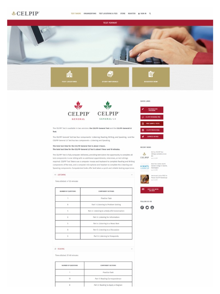 Exam Format CELPIP | PDF