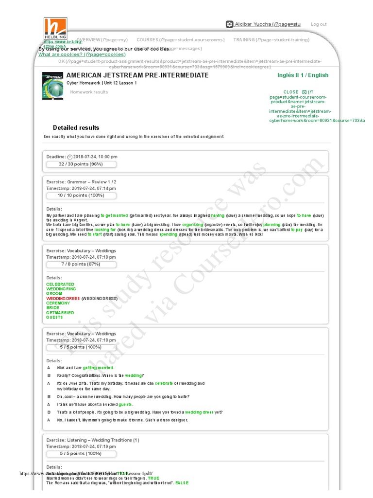 This Study Resource Was: American Jetstream Pre-Intermediate | PDF | Wedding | Rituals