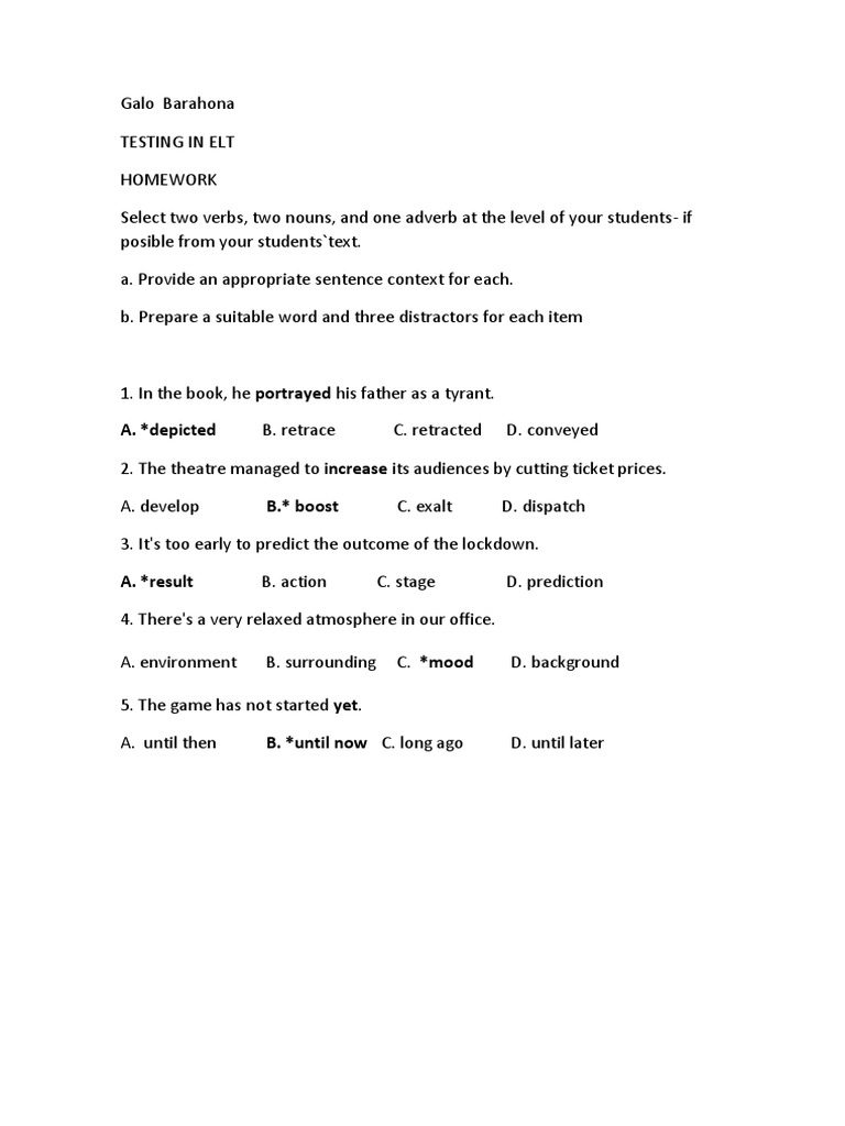 Vocabulary and Paraphrasing Exercises | PDF