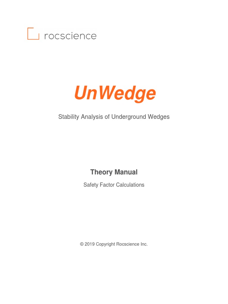 Unwedge: Theory Manual | PDF | Stress–Strain Analysis | Strength Of Materials