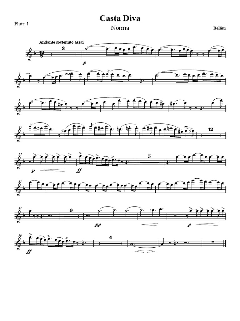 Casta Diva - Flute 1-Real - PD | PDF | Divertissement (Général)