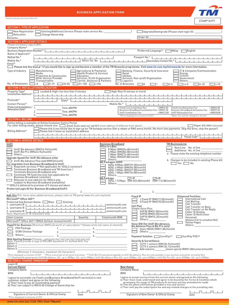 Business Application Form: Please Enclosed A Copy of BRC | PDF ...