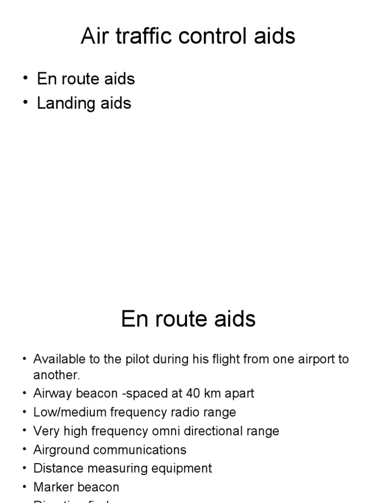 Air Traffic Control Aids: - en Route Aids - Landing Aids | PDF ...