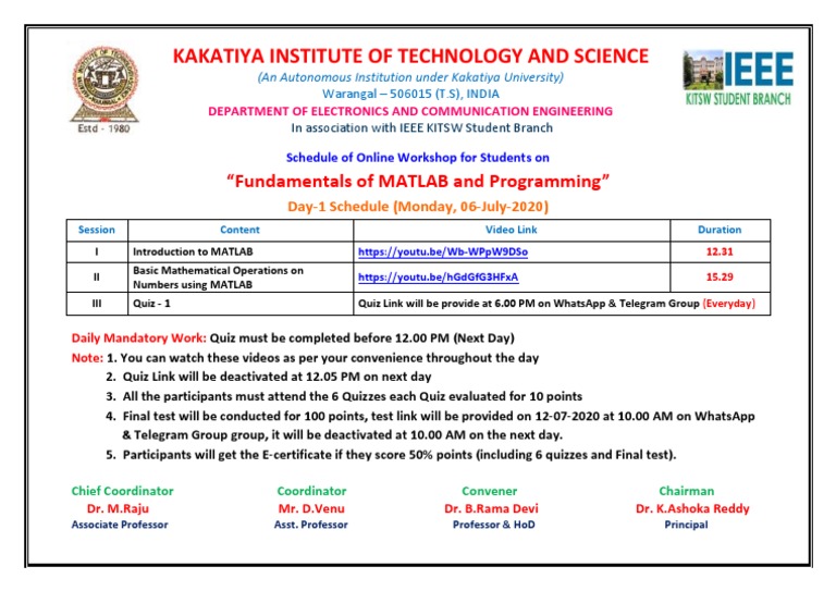 Day 1 Schedule | PDF