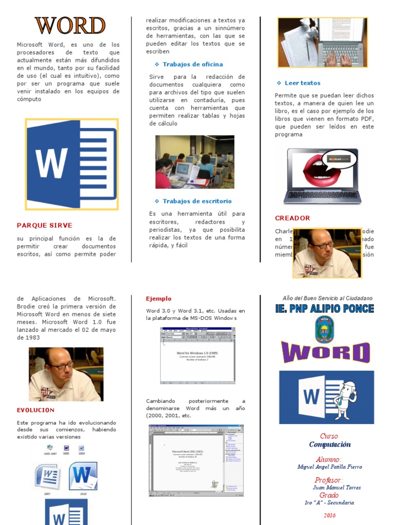 Triptico Word | PDF | Microsoft Word | Microsoft