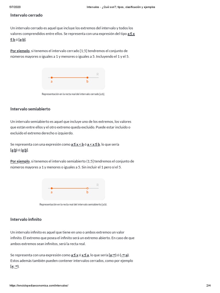 Intervalos - ¿Qué Son - , Tipos, Clasificación y Ejemplos10 | PDF ...