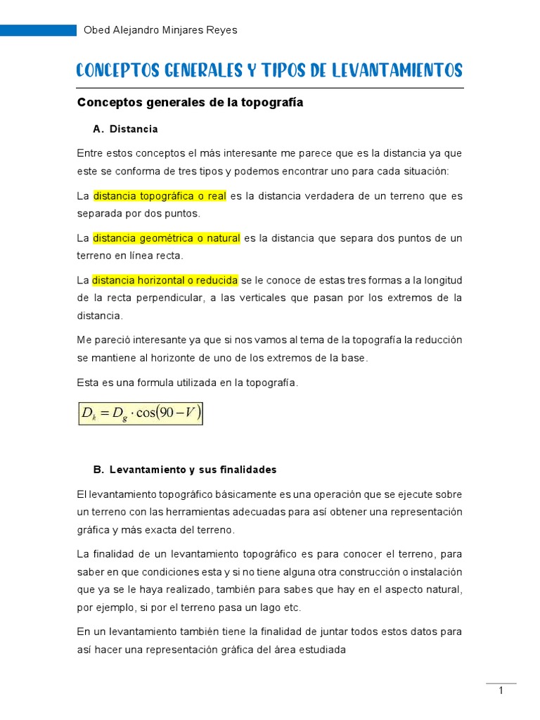 Conceptos Generales y Tipos de Levantamientos | PDF | Geodesia | Topografía