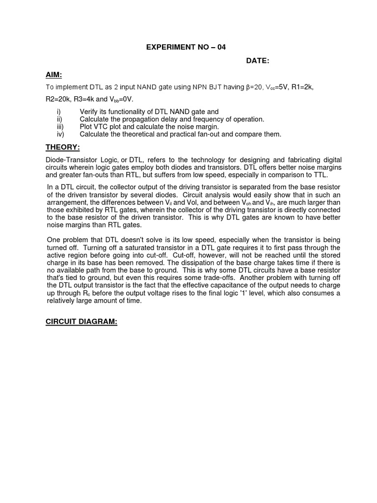 Experiment No - 04 Date: Aim | PDF | Semiconductor Devices | Electronic Design