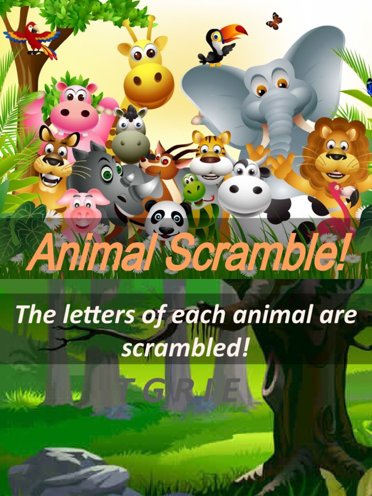 Animal Scramble Game: Unscramble Fun | PDF
