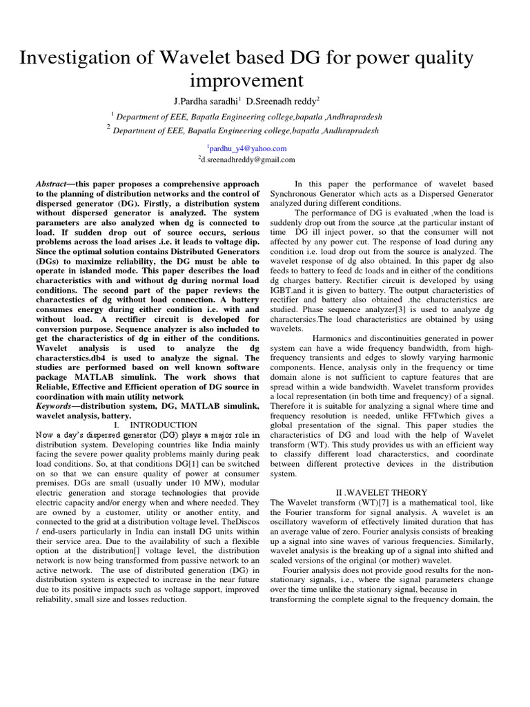 Ieee Word Format A4 PDF | PDF | Wavelet | Algorithms