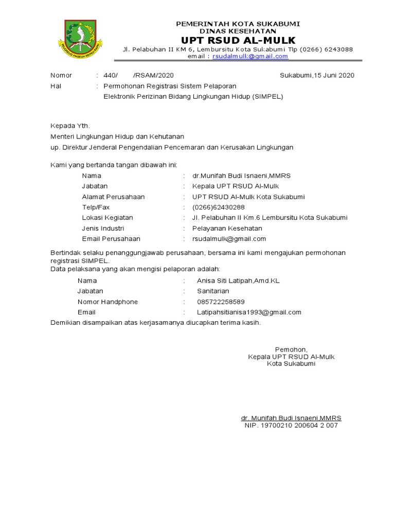 Surat Pengajuan Simpel | PDF