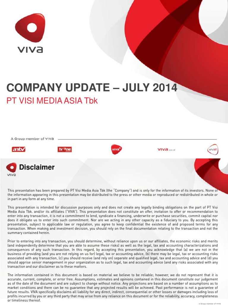 Corporate Update VIVA English Version | PDF | Mobile App | Pay Television
