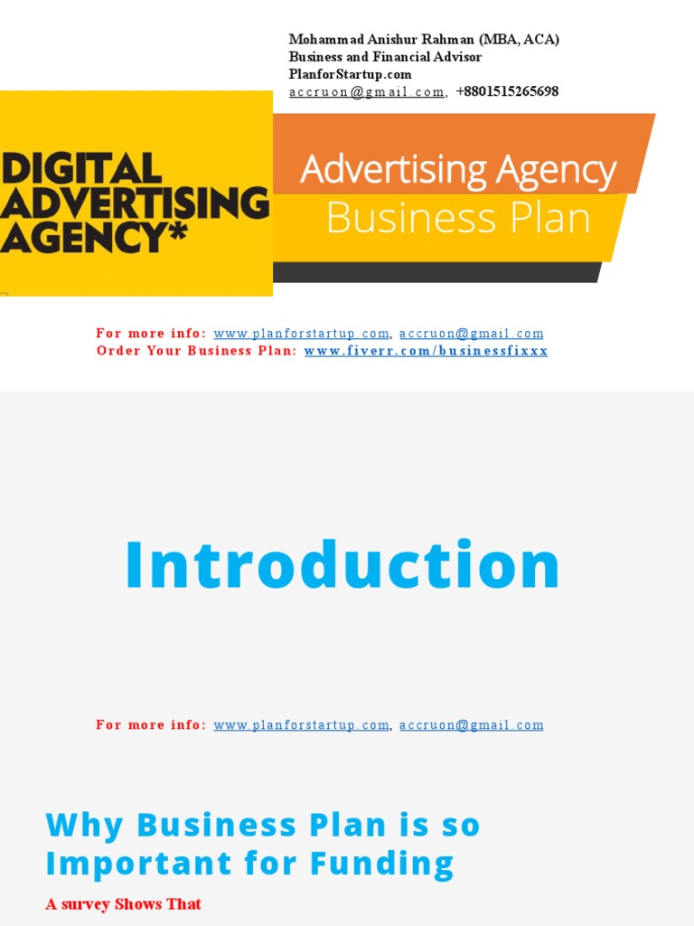 Advertising Agency Business Plan Guide | PDF | Expense | Loans