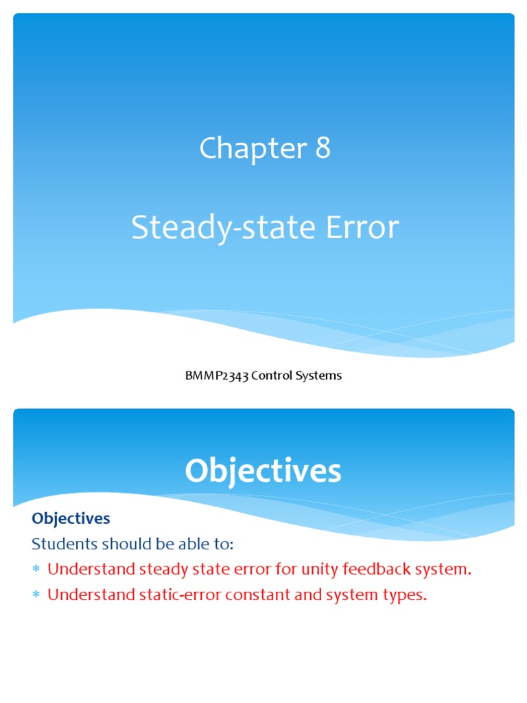 Steady-State Error in Control Systems | PDF | Steady State | Feedback