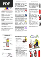 Triptico Uso Del Extintor | PDF | Combustibles | Sólido