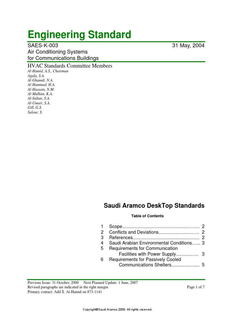 Saes K 003 PDF | PDF | Air Conditioning | Building Engineering