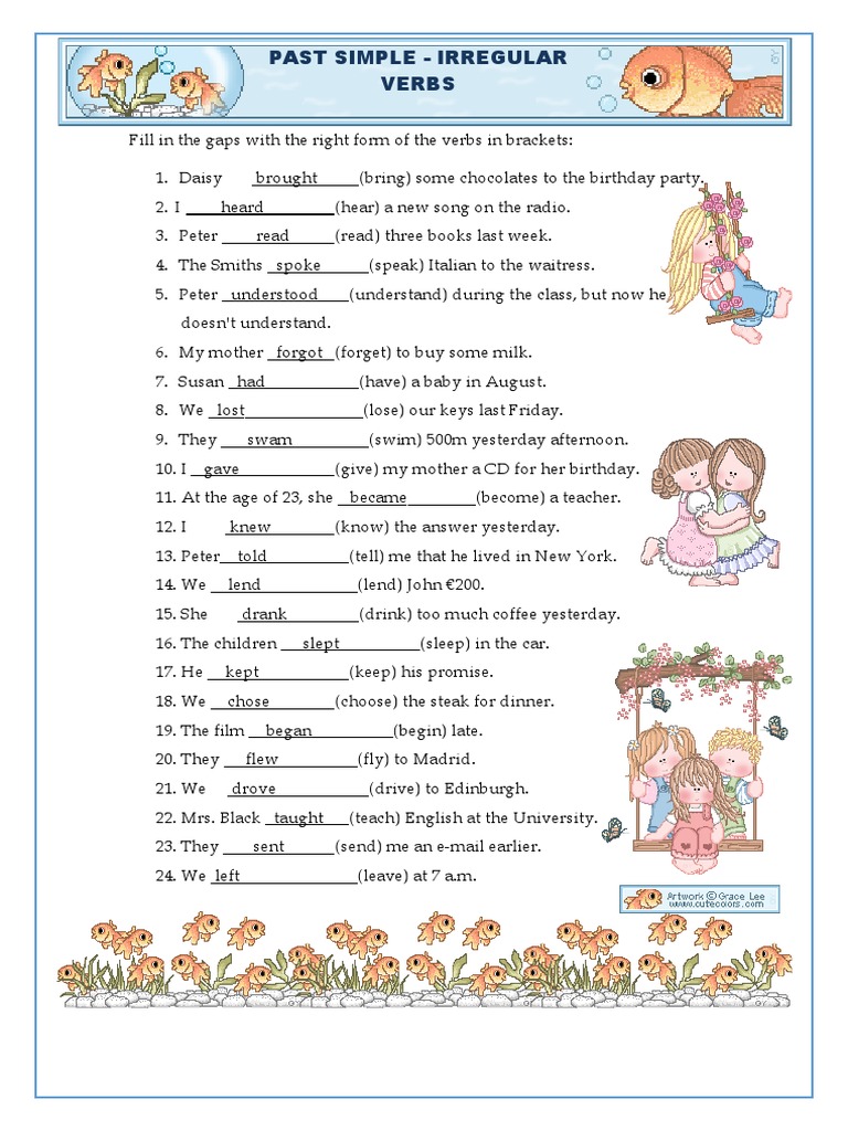 Irregular Verbs Practice 2020 | PDF