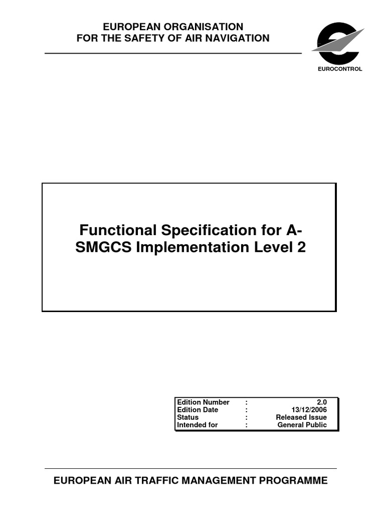 A-SMGCS Func Req Level 02 - V2 | PDF | Air Traffic Control | Surveillance