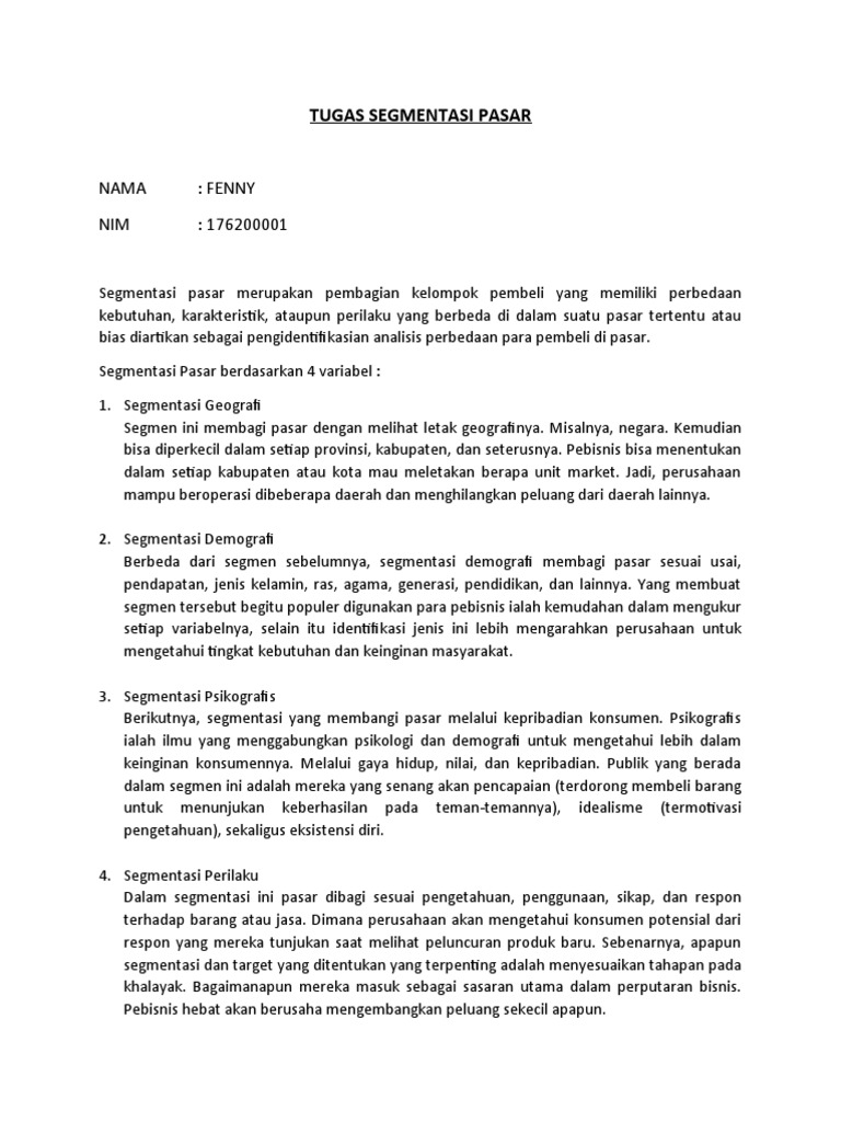 Segmentasi Pasar UNIQLO: Analisis Psikografis | PDF