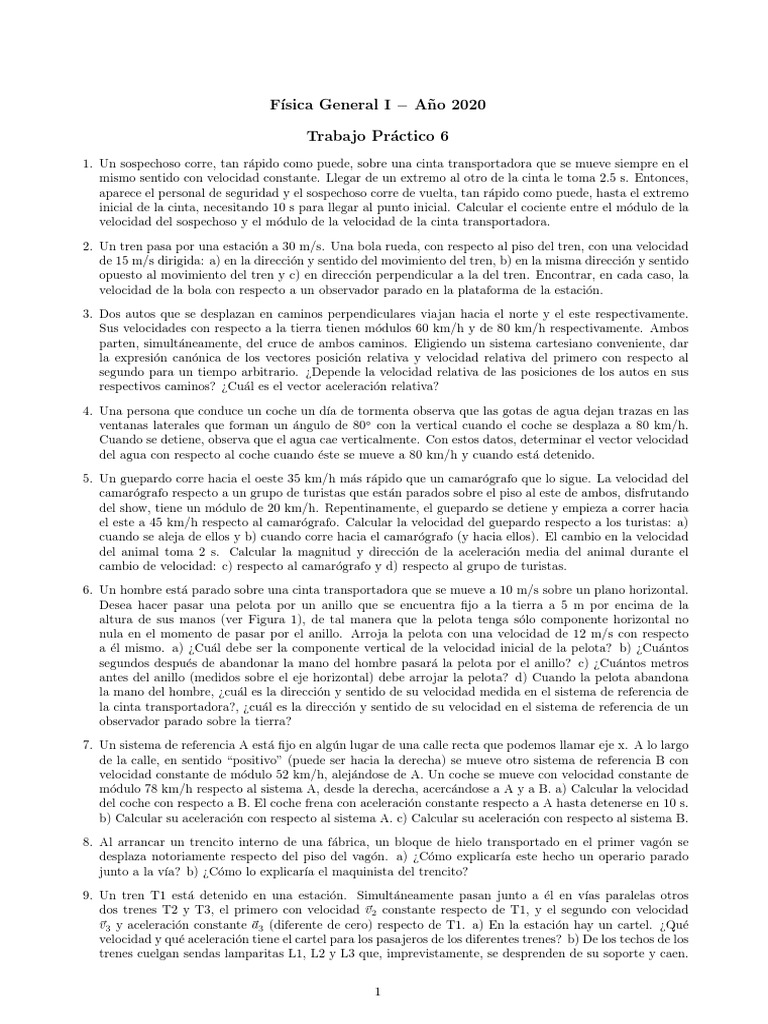 Prac6 2020 | PDF | Velocidad | Aceleración