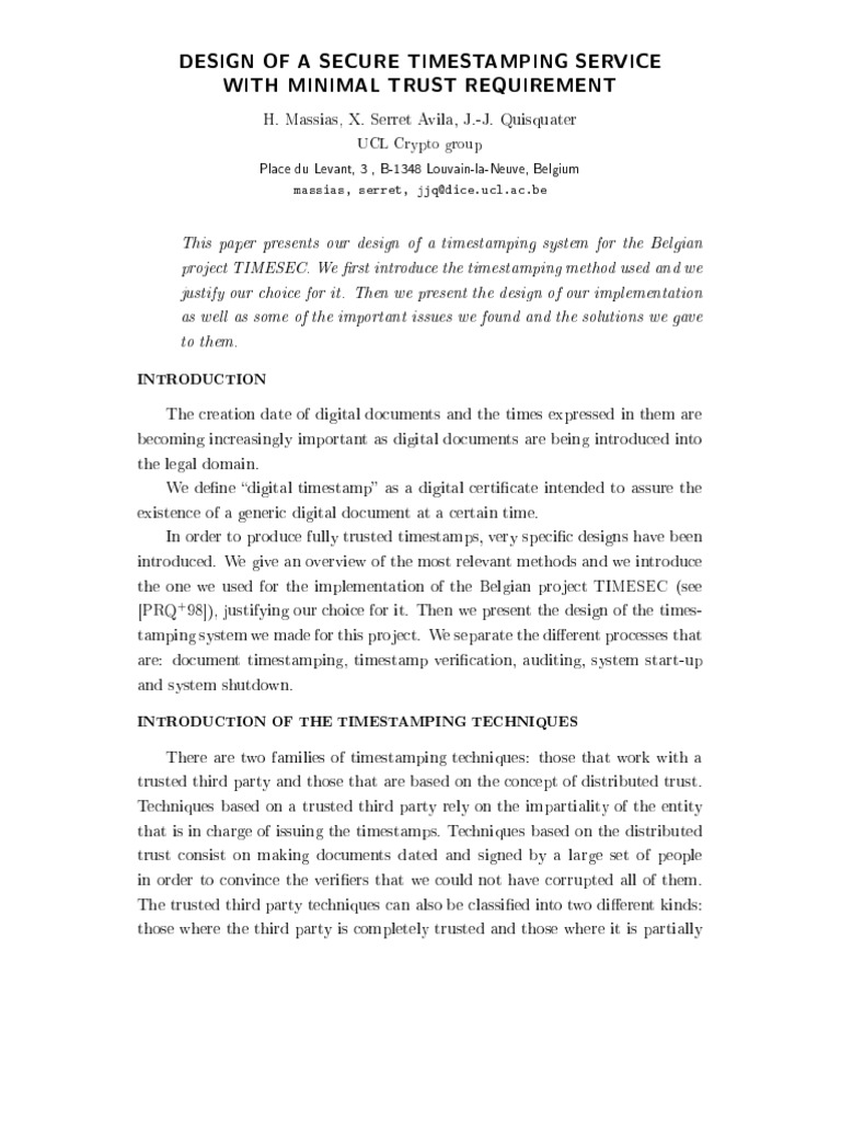 Timestamp PDF | PDF | Secure Communication | Computer Programming