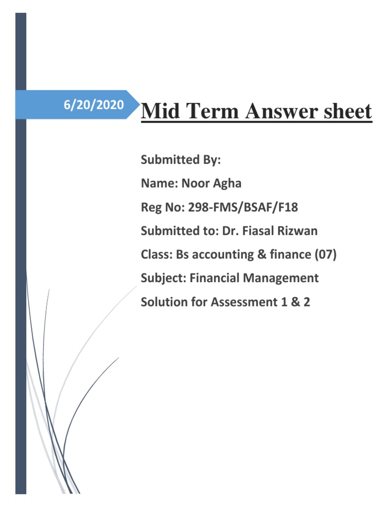 Financial Management Assessment | PDF