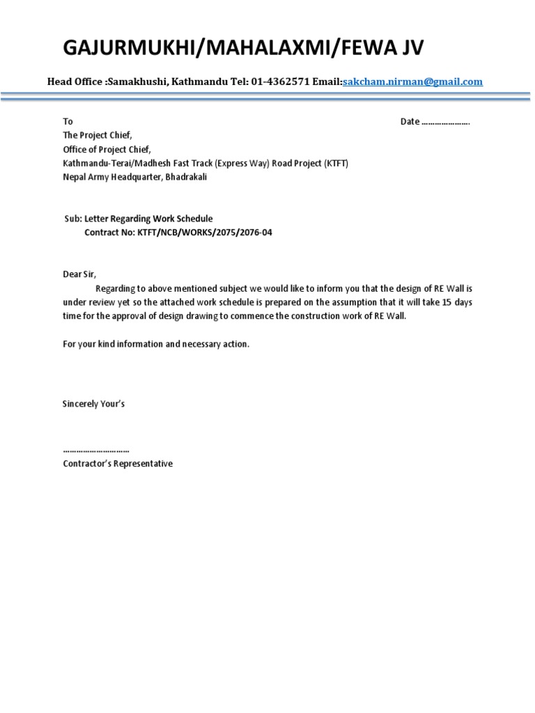 Gajurmukhi/Mahalaxmi/Fewa JV: Head Office:Samakhushi, Kathmandu Tel: 01 ...