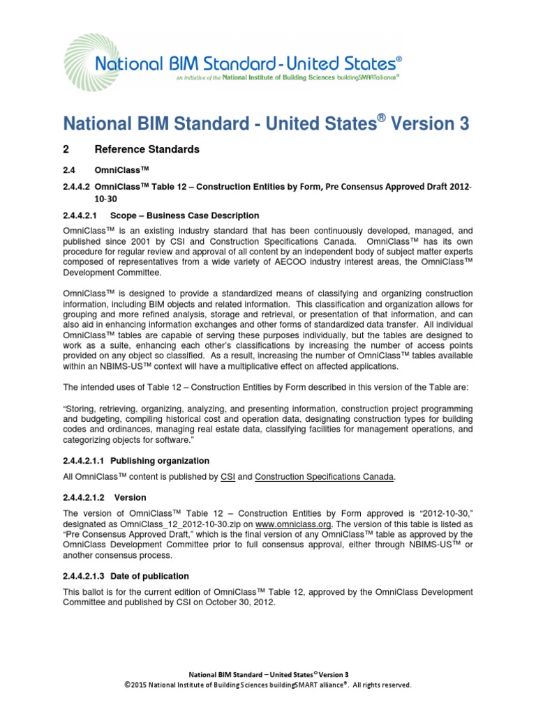 National BIM Standard - United States: 2 Reference Standards | PDF ...