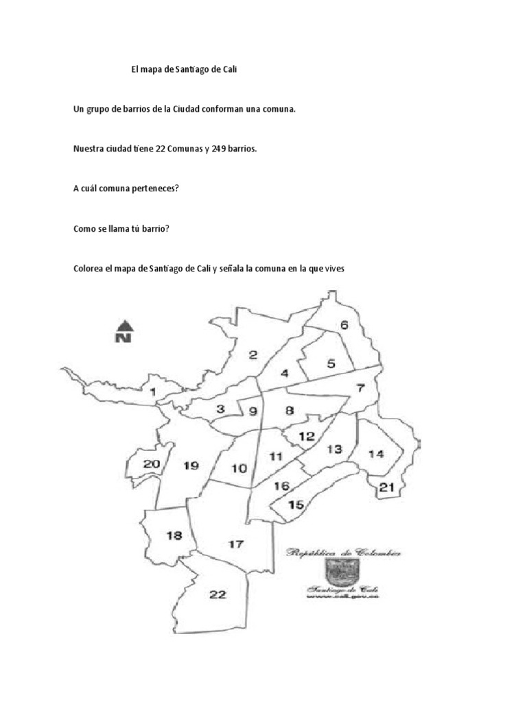 Mapa para Colorear de Cali y Comunas | PDF