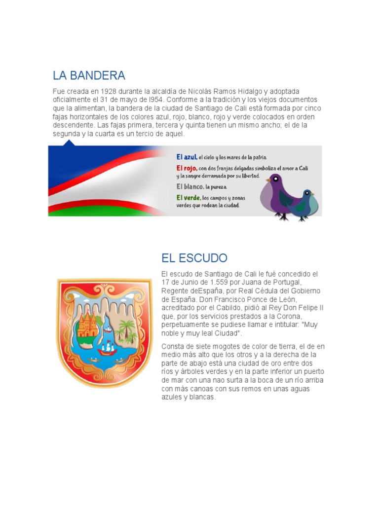 Simbolos Patrios Santiago de Cali | PDF | Santiago