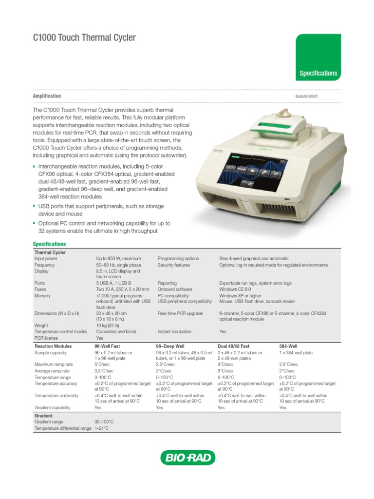 Advanced Thermal Cycler for Labs | PDF | Polymerase Chain Reaction | Usb