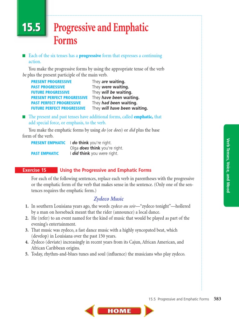 Understanding Progressive and Emphatic Verb Forms through Examples and ...