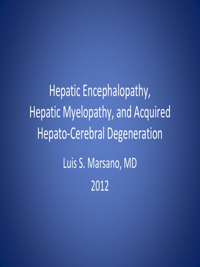 Hepatic Encephalopathy PDF | PDF | Spinal Cord | Medical Specialties