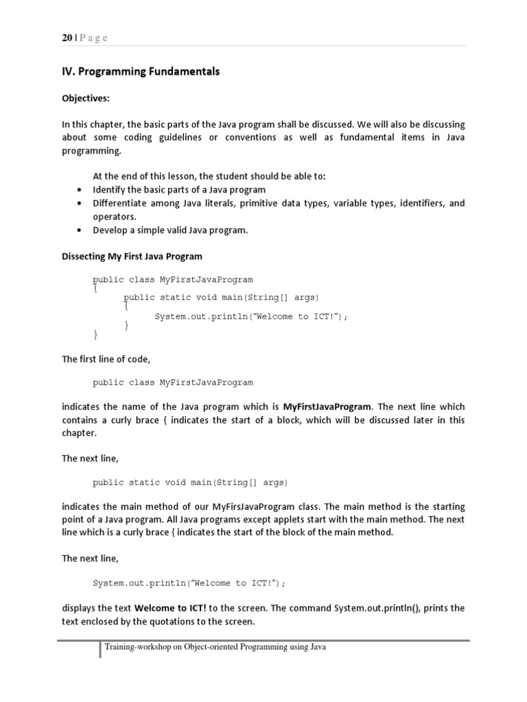 4 Programming Fundamentals Pdf Data Type Variable Computer Science