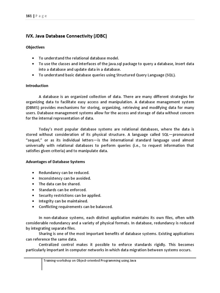 14 Java Database Connectivity | PDF | Databases | Relational Model
