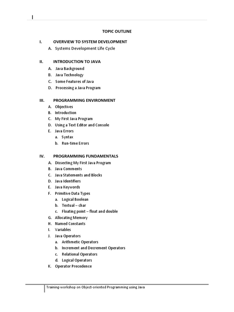 A. Systems Development Life Cycle: Topic Outline I. Overview To System ...