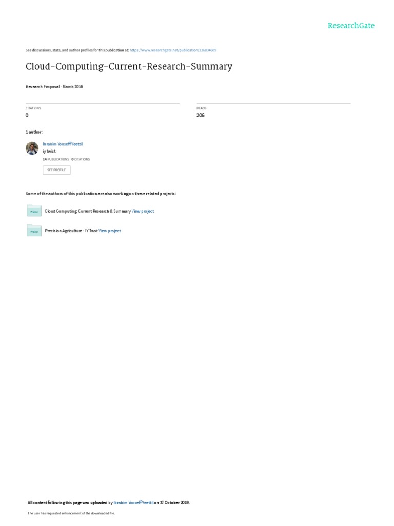 Cloud-Computing-Current-Research-Summary: March 2016 | PDF | Software As A Service | Cloud Computing