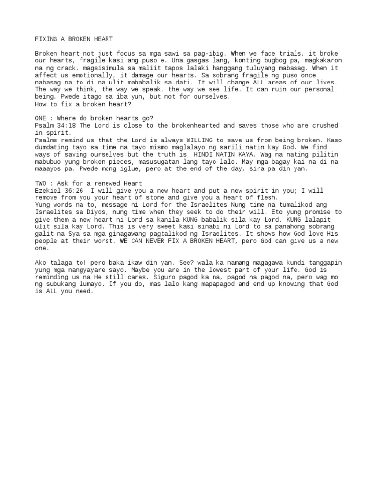 Fixing A Broken Heart | PDF