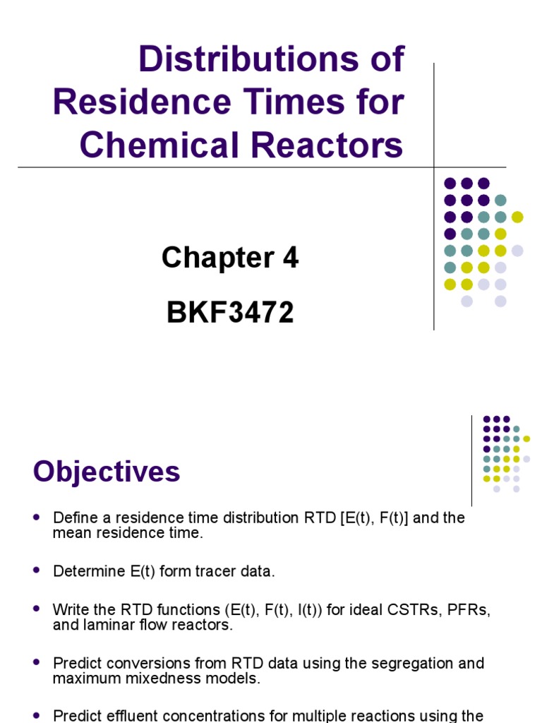 Distributions of Residence Times For Chemical Reactors | PDF | Chemical ...