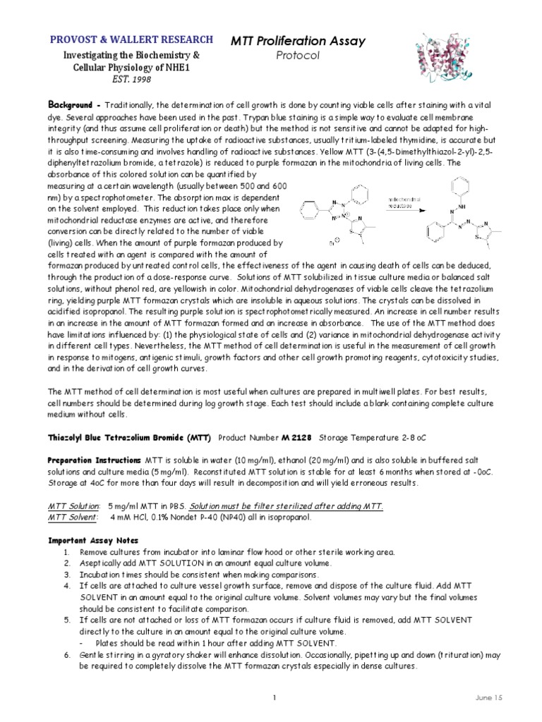 MTT Assay | PDF | Laboratory Techniques | Chemistry