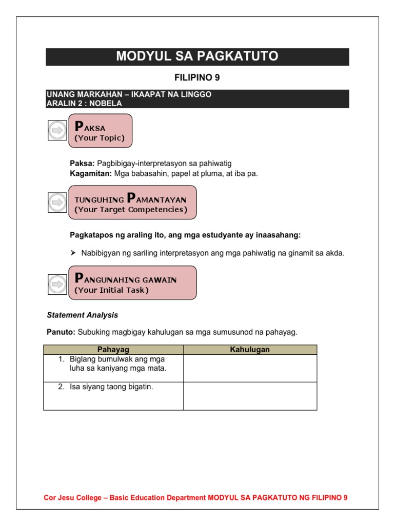 Ampong Fil.9 q1w4 Final | PDF