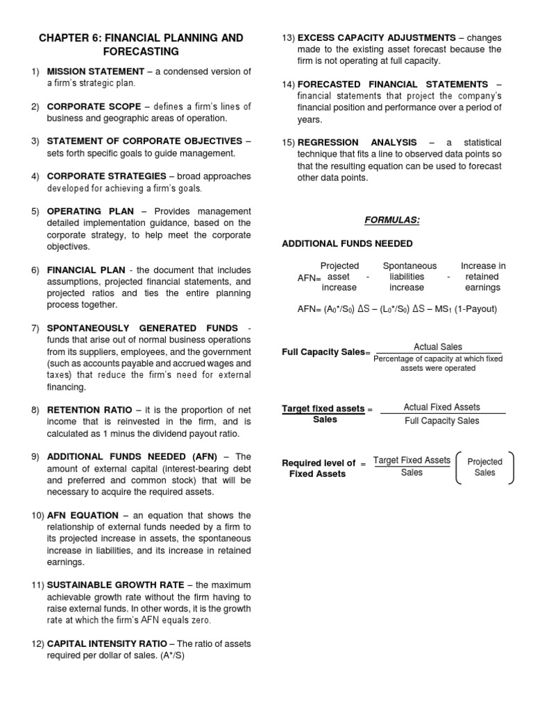 Chapter 6: Financial Planning and Forecasting: Analysis | PDF ...