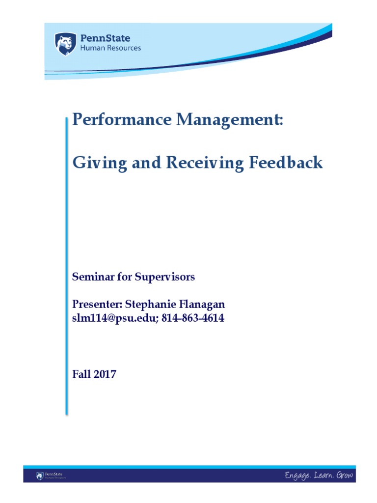 Performance Management: Giving and Receiving Feedback | PDF ...