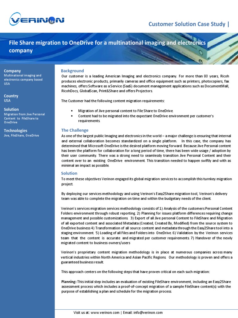 File Share Migration To OneDrive For A Multinational Imaging and ...