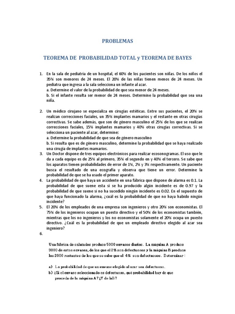 Ejercicios 2-Probabilidad Total y Bayes | PDF